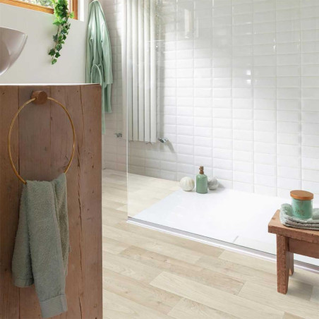 Sol vinyle imitation lame bois blanc