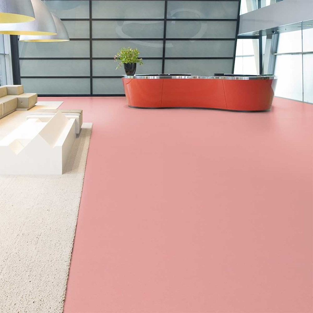 Sol PVC résistant de couleur rouge pale